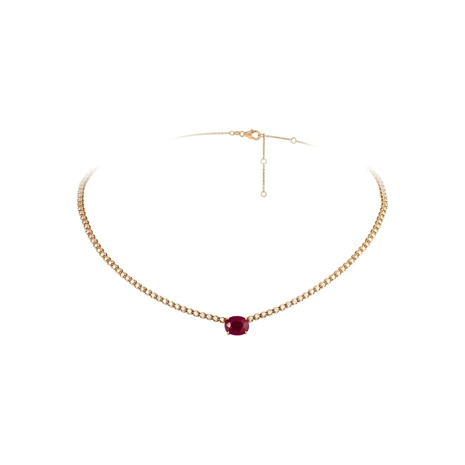 Ruby Diamond Necklace | JJ Jewelry